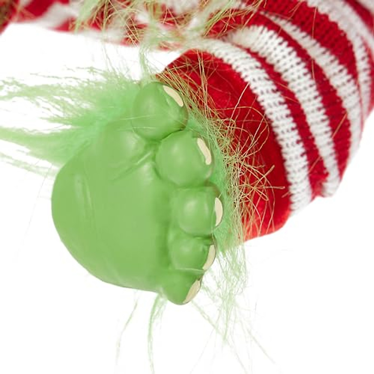 TRURENDI Christmas Doll, 10'' Green Furry Monster Latex Doll with Cute Xmas Clothes, Christmas Doll Gifts Xmas Decor (Red Stripes, 28 * 20 * 20 cm)