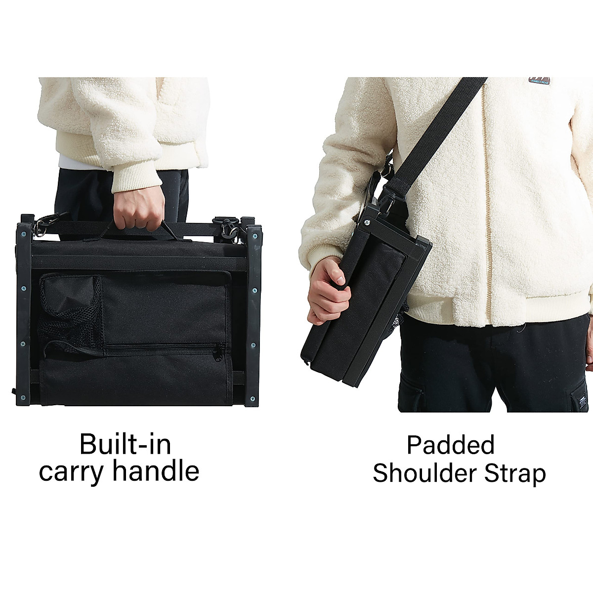 SPORT BEATS Stadium Seat for Bleachers with Back Support and Cushion includes Shoulder Strap and Cup Holder