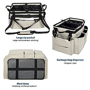 Large Wearable Cleaning Caddy Bag for Cleaning Supplies with 4 Foldable Dividers，Cleaning Caddy Organizer with Handle，Cleaning Bags for Housekeepers with Shoulder and Waist Straps