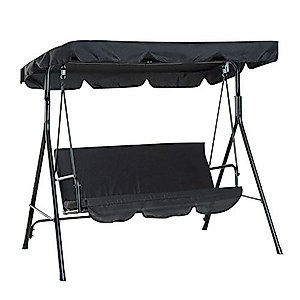 Vikye Swing Canopy Cover Set, Waterproof Swing Cover Seat Top Cover Oxford Cloth Outdoor Rainproof Durable Anti Dust Protector, 74.80 x 51.97 x 5.91 inch(Black)