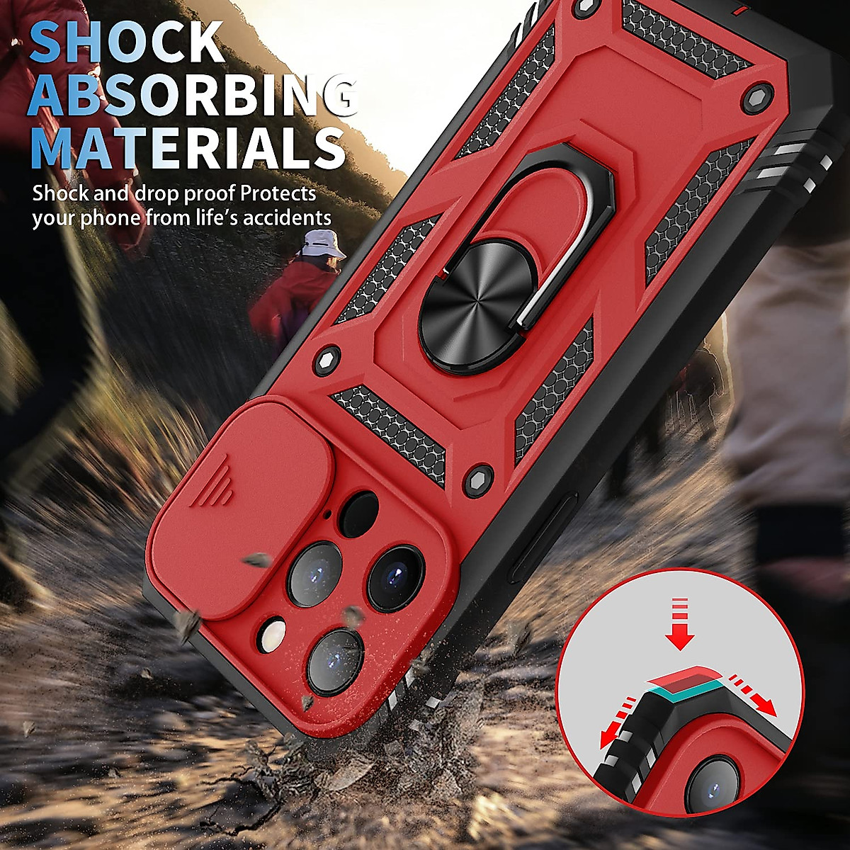 pompvla for Samsung Galaxy S22Ultra Case Magnetic Compatible with MagSafe Galaxy S22Ultra Case with Glass Screen Protector,with Kickstand Military Grade Drop Protection Shockproof S24Ultra Case Purple