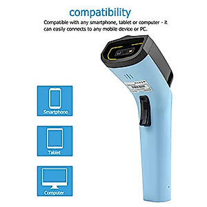 Zacoora Wireless QR Barcode Scanner Bluetooth 3-in-1 Handheld Bar Code Reader, Rechargeable 1D 2D pdf417 Scanner Gun - DS750