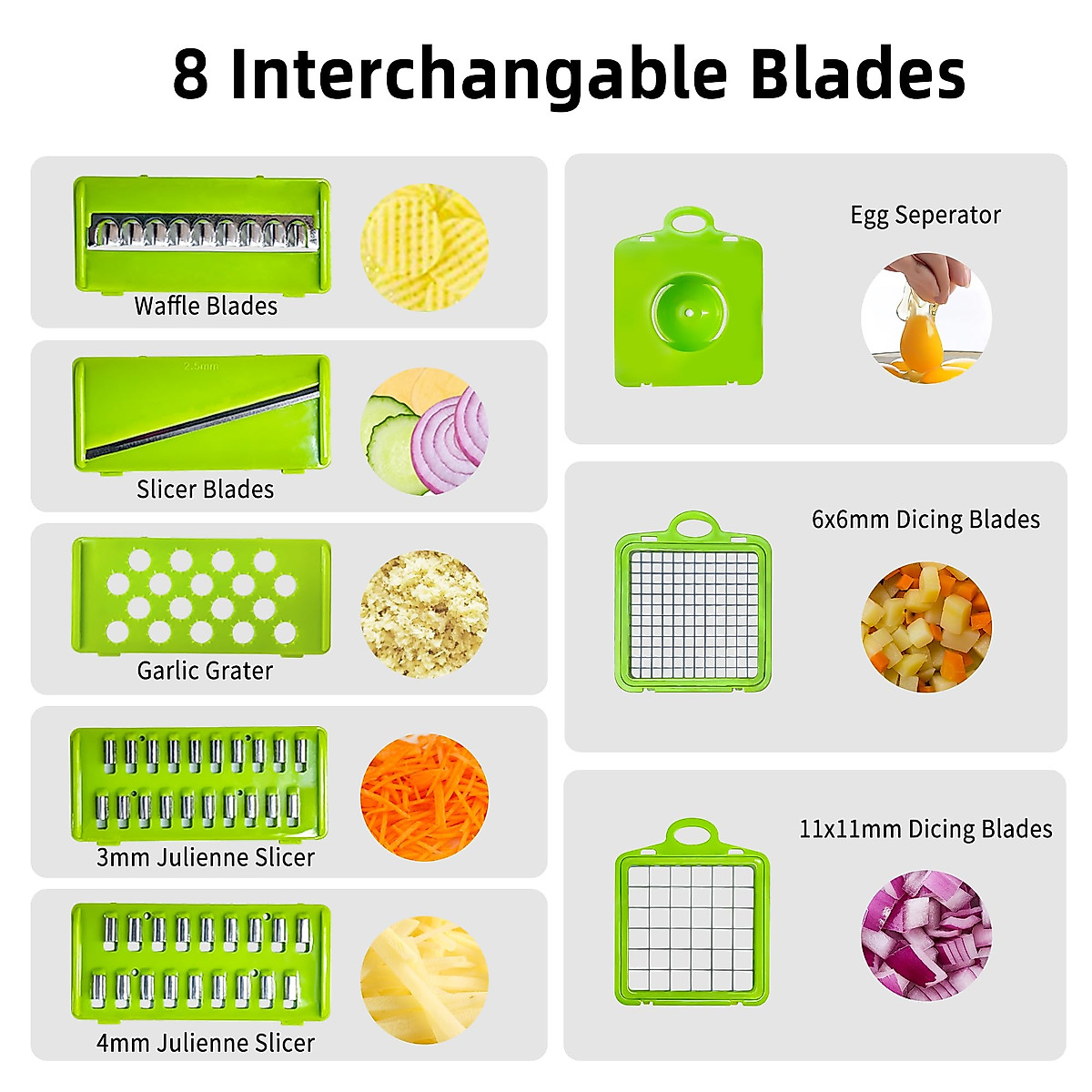 Vegetable with Container Chopper, Onion Cutter, Multifuctional Chopper, Vegetable Slicer Dicer Cutter, Veggie Chopper With 8 Blades, Food Salad Chopper Potato Slicer, Good Assistant in Kitchen