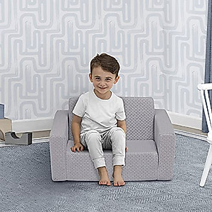 Delta Children Serta Cozee Flip Out Memory Foam Chair, Grey