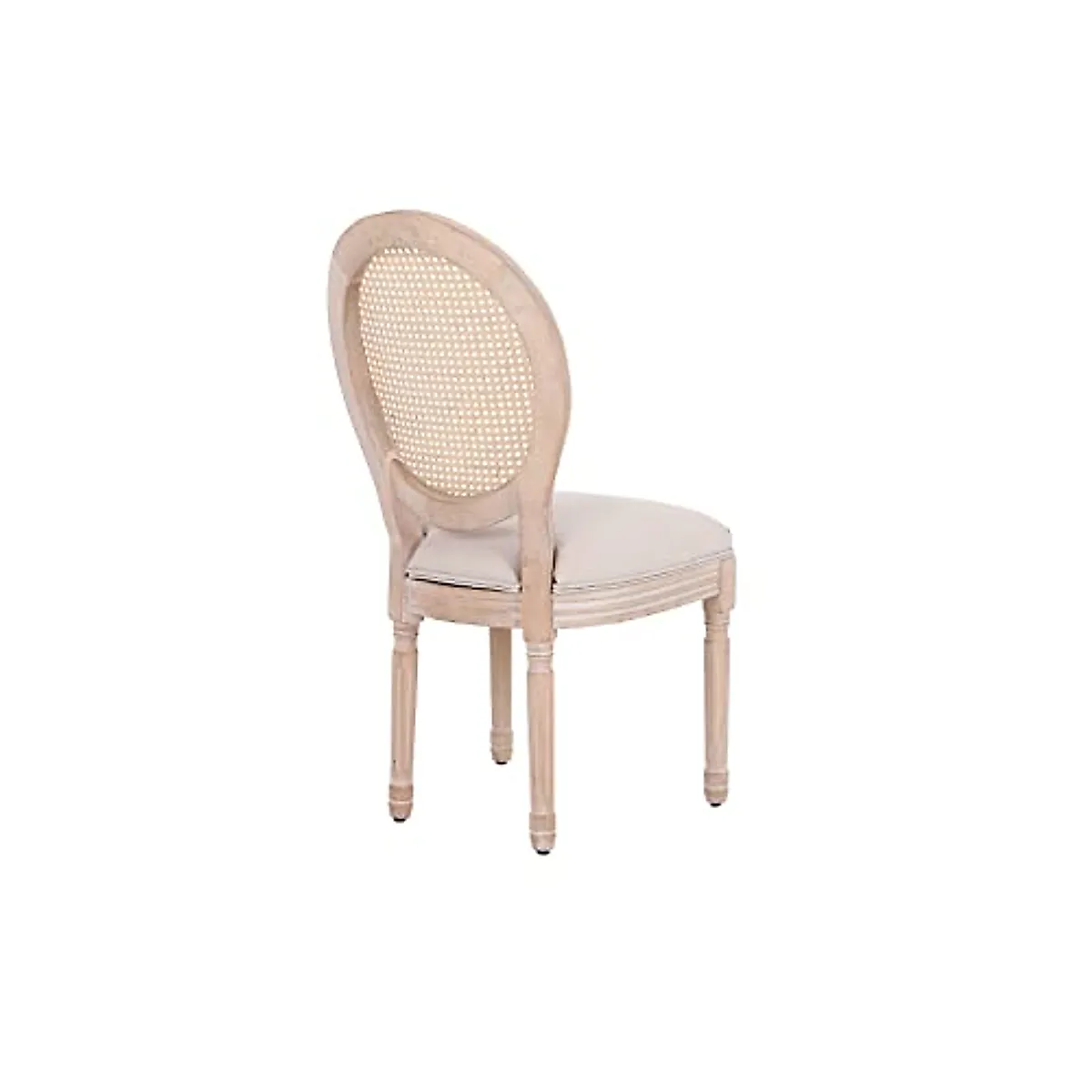 Henf French Country Dining Chairs Set of 2,Vintage Dining Chairs with Solid Wood Frame,Side Chairs Farmhouse Dining Chairs for Kitchen,Restaurant,Upholstered Dining Room Chair (Beige, Round Back)