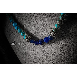 [Udjat]Turquoise Emperor Stone Wrap Bracelets,Healing Crystal Bracelet, Chakra Bracelet,Mala beads Crystal Bracelet for Woman, Turquoise Wrap Bracelets, turquoise emperor stone,blue sodalite