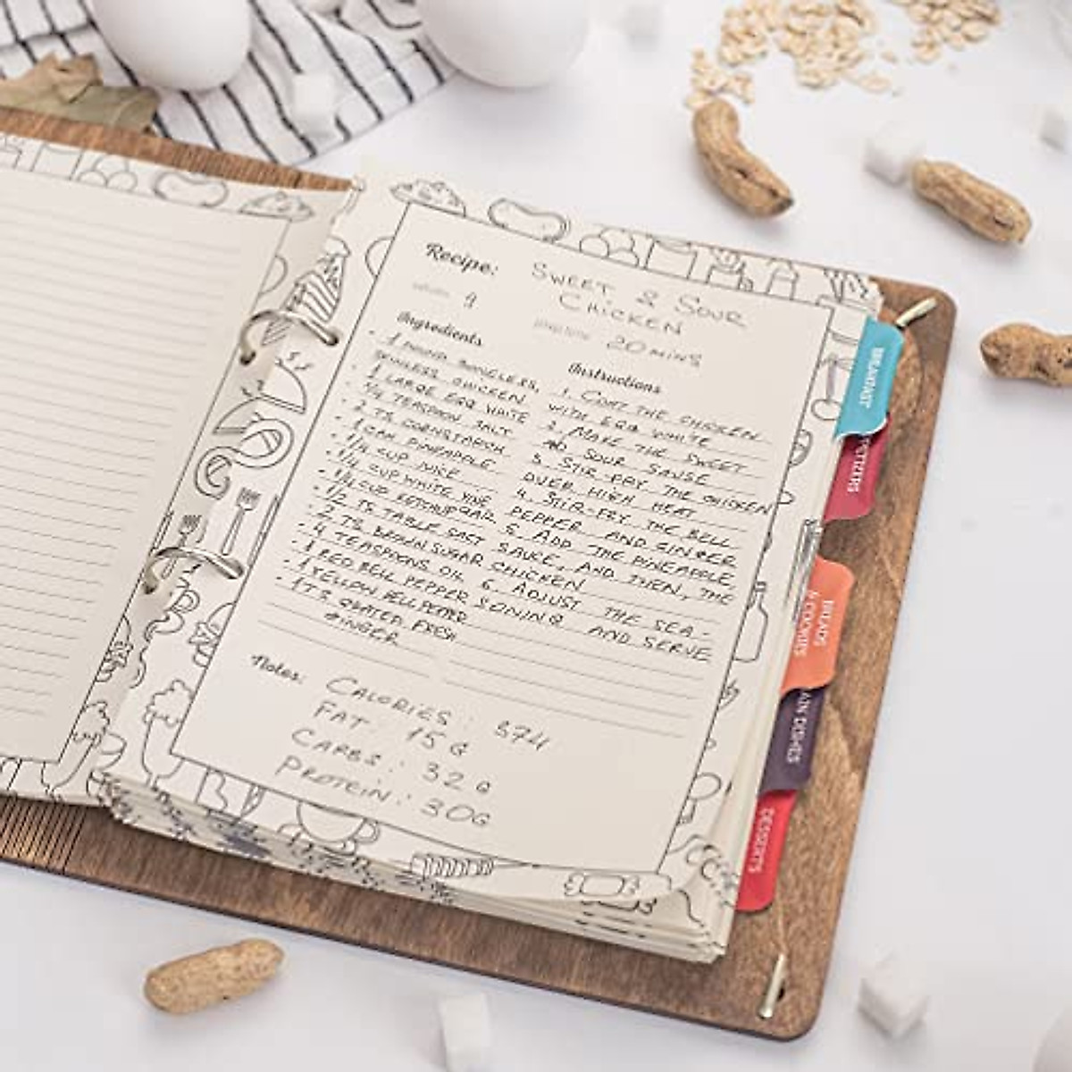 Personalized Recipe Book To Write In Your Own Recipes - Blank Recipe Binder Cookbook - Family Recipe Book Organizer (Large)