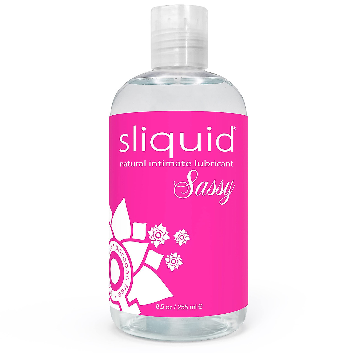Sliquid Sassy Water-Based Lube - Thick, Long-Lasting Gel, Natural Lube for Women/Men/Couples, Unscented, 8.5 Fl Oz