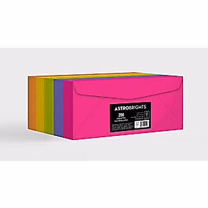 Astrobrights Color #10 Envelopes, 4.125" x 9.5", 24 lb/89 gsm, "Happy" 5-Color Assortment, 200 Pack (92109)