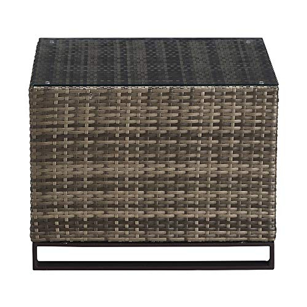Tommy Hilfiger Oceanside Patio Rattan Outdoor Furniture Collection with All-Weather Brown Resin Wicker Frame, Porch or Pool, Garden, Side Table