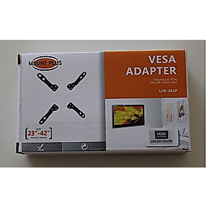 Mount Plus 201P Adapter Bracket Convert VESA 100x100mm to VESA 200x200mm and 200x100mm (Fits Most 23" to 42" Flat Panel TV)