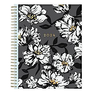 Blue Sky 2024 Monthly Planner, January - December, 8" x 10", Clear Pocket Cover, Wirebound, Baccara Dark (110216-24)