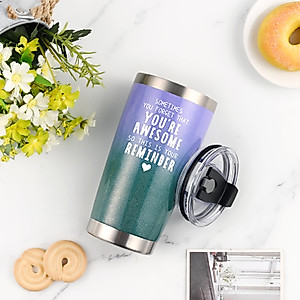 Qtencas Thank You Gifts, YOU'RE AWESOME Insulated Travel Tumbler Gift Set, Appreciation Gifts Birthday Christmas Gift for Female Women Best Friend Her Coworker Sister Bff Wife Girlfriend