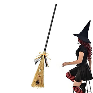 Kids Witches Broom - Halloween Decor Broom | Halloween Witch Broom with Detachable Handle, Reusable Witch Flying Broom Stick,Witch Wizard Costume Accessories, Wizard Broom-Stick Cosplay, Halloween