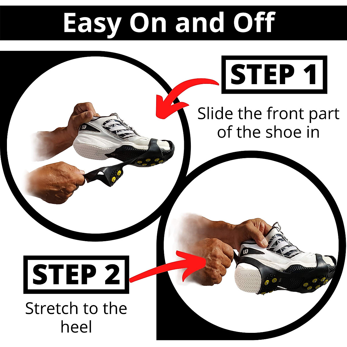 Limm Ice Snow Traction Cleats - XLarge Lightweight Crampon Cleats for Walking on Snow & Ice - Portable Anti Slip Grippers Fasten Quickly & Easily Over Shoes, Boots and Other Footwear