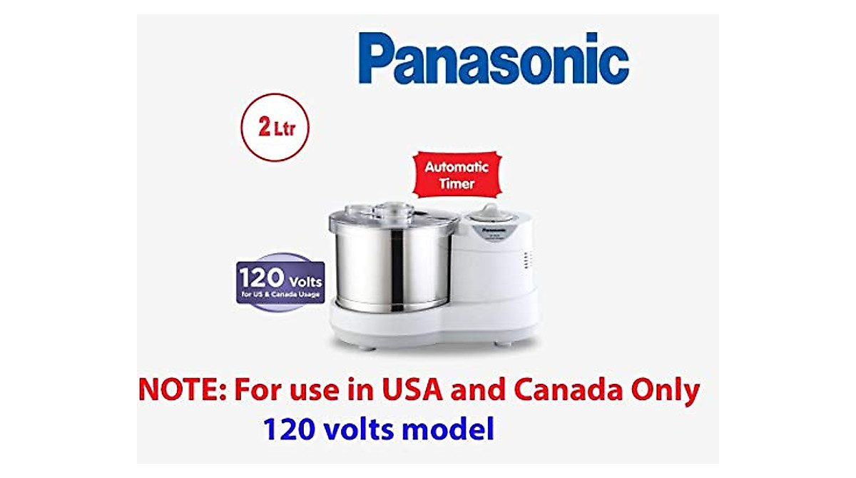 Panasonic 2 Litre Wet Grinder for Dosa/Idli | Auto Timer, 110V USA