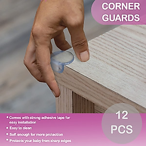 [40 Pieces] COZYCUDDLES Baby Safety Kit Safeguarding Complete Essential Child, Toddler, Baby Proofing Kit - Adjustable Locks for Cabinets, Drawers, Corner Guards, Outlet Covers, Door Pinch Protectors