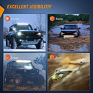 Nilight - 40005C-A 31inch 150W Spot & Flood Combo Single Row 14500LM Off Road LED Fog & Driving Roof Bumper Light Bars for Jeep Ford Trucks Boat, 2 Years Warranty