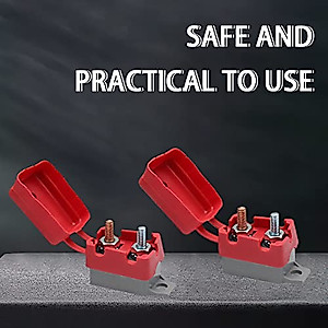 4PCS DC 12V-24V Automatic Reset Circuit Breaker with Cover Stud Bolt, Automotive Replacement Accessories for Battery Chargers, Trucks, Buses, Car Engines, Marine, Electric Cars (50A)