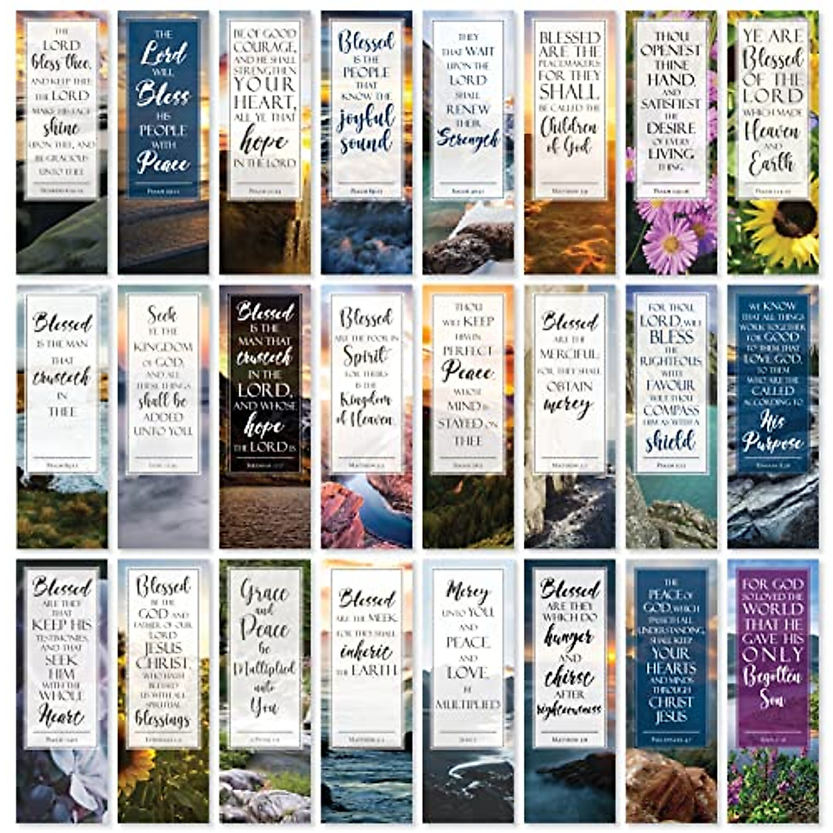 JBH Creations Blessings from Scripture Bible Verse Bookmarks - Pack of 48