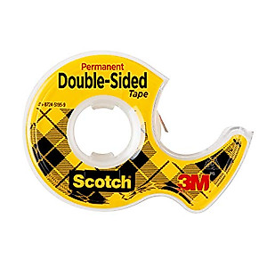 Scotch Double Sided Tape, Permanent, 3/4 in x 300 in, 1 Dispenser/Pack (237)