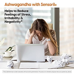 Doctor's Best Ashwagandha with Sensoril, Ayurvedic Herb, Standardized Withania somnifera Extract, Clinically Proven to Support Mental Focus, Cardiovascular Health & Healthy Energy, 125mg, 60 Count