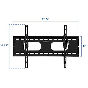 Mount-It Low-Profile Tilting TV Wall Mount Bracket for 32-60 inch LCD, LED, OLED, 4K or Plasma Flat Screen TVs - 175 lbs Capacity, 1.5 Inch Profile, Max VESA 600x400 (MI-318B), Black, 60