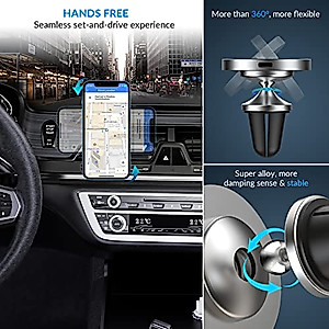 Magnetic Wireless Car Mount Charger for iPhone 14/13/12 Series, SINDOX Alloy Car Vent Mount Charger, with 45W USB C Car Charger, Compatible with MagSafe Charger Holder Fast Charging