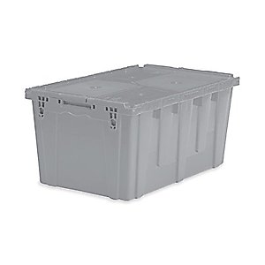 CeilBlue Extra Large Storage Tote with Lid 26.9" L x 17" W x 12.6" H - Gray