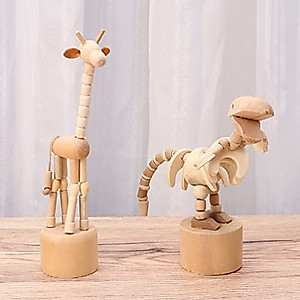 Wood Painting Crafts, Unfinished Wood Cutouts Animals, Wooden Paint Crafts for Painting Wooden Ornaments DIY Crafts Art Project for Home Decoration, Dinosaur, Giraffe Shap