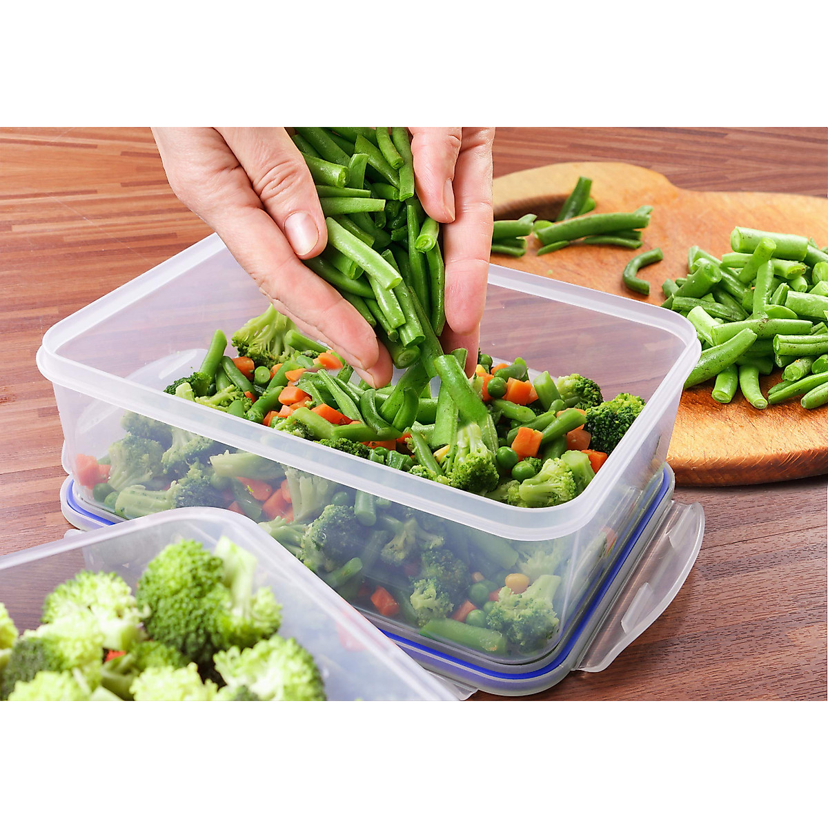 Utopia Kitchen Plastic Food Storage Container Set with Airtight Lids - Pack of 24 (12 Containers & 12 Snap Lids)- Reusable & Leftover Food Lunch Boxes - Leak Proof, Freezer & Microwave Safe
