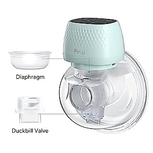 Paruu R12 Duckbill Valves & Silicone Diaphragm, R12 Original Breast Pump Parts, Wearable Breast Pump Replacement Accessories, 2 Pack Set