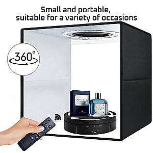 JAYEGT 3 in1 Motorized Rotating Display Stand with 5.74/7.08/8.66 inch Replacement Cover，Max 22lbs Load，360 Electronic Turntable for Photography Products (3 in1 / Black/with Remote Controller)