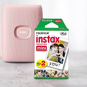 Fujifilm Instax Mini Link Instant Smartphone Printer (Dusky Pink) with Instax Film Pack (2 Items)