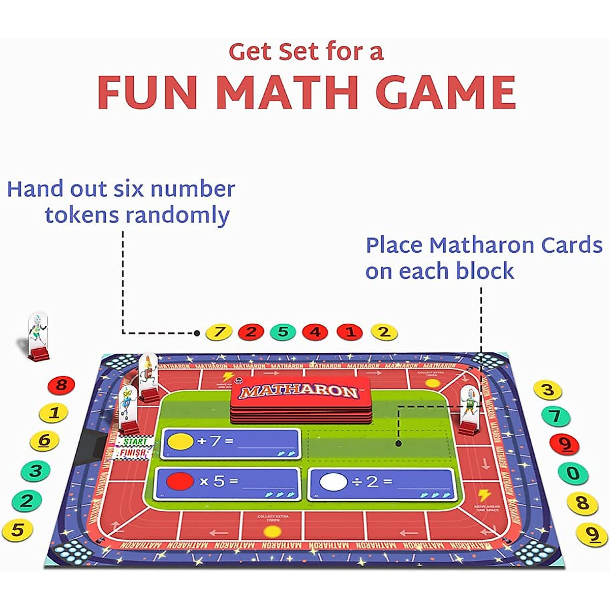 Yuka Champs Smart Math Games for Kids 6-8, 8-12 Age Group, Learn Math Manipulatives - Multiplication, Division, Addition and Subtraction with Educational Toy Board Games, for Boys and Girls