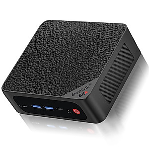 Beelink Mini PC SER5 MAX, AMD Ryzen 7 5800H(8C/16T,up to 4.4 GHz),Mini Computer 16GB DDR4 RAM 500GB M.2 SSD Graphics 8 core 2000 MHz Wifi6/BT5.2/HDMI+DP+Type-C,Support Three-Screen Display
