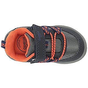OshKosh B'Gosh Boy's Sevvy Sneaker, Navy/Orange, 4 Toddler