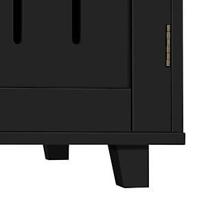 Yaheetech Shoe Cabinet Bathroom Storage Cabinet with 1 Drawer & Adjustable Shelf, Shoe Rack Pinter Stand for Home Office, Black