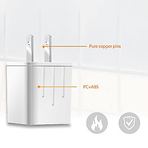 Quick Charge 3.0 Ylishi 10W USB Wall Charger Block Fast USB Wall Plug Compatible Phone 13/13 Mini/13 Pro/13 Pro Max/12 Pro Max SE (White)