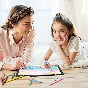 RTjoy A4 LED Light Pad, USB Powered Drawing Board, Adjustable Brightness Tracing Box Ideal for Diamond Art, Weeding Vinyl, Viewing Slides, Stenciling, Embossing, Quilting Stencils (Black)