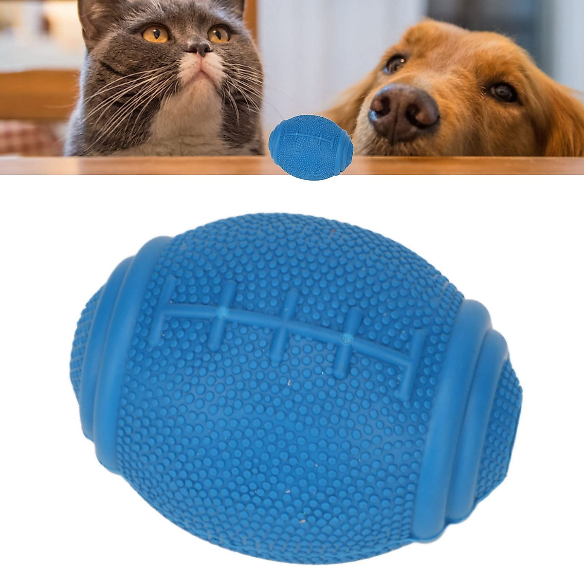 Zerodis Dog Chew Toy, Rugby Shape Dog Interactive Toy Dog Squeaky Rugby Toys Pet Interactive Ball Toy Pet Puzzle Toys for Aggressive Chewers