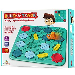 CoolToys Build-A-Track Brain Teaser Puzzles for Kids Ages 4-8 - Educational Smart Logic Board Game for Children, 4 Levels & 100+ Skill-Building Challenges, Fun Home & Travel Boys & Girls STEM Activity