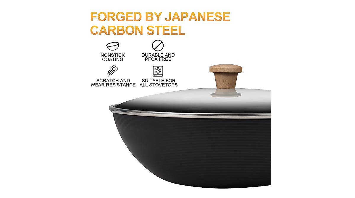 Premium Carbon Steel Wok for Authentic Asian Cooking