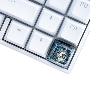 Ocean Key Artisan Keycap for DIY Replacement Handmade Resin Keycap Interstellar Resin Keycap for Switch Gaming, Cherry MX Mechanical Keyboards (Yellow)