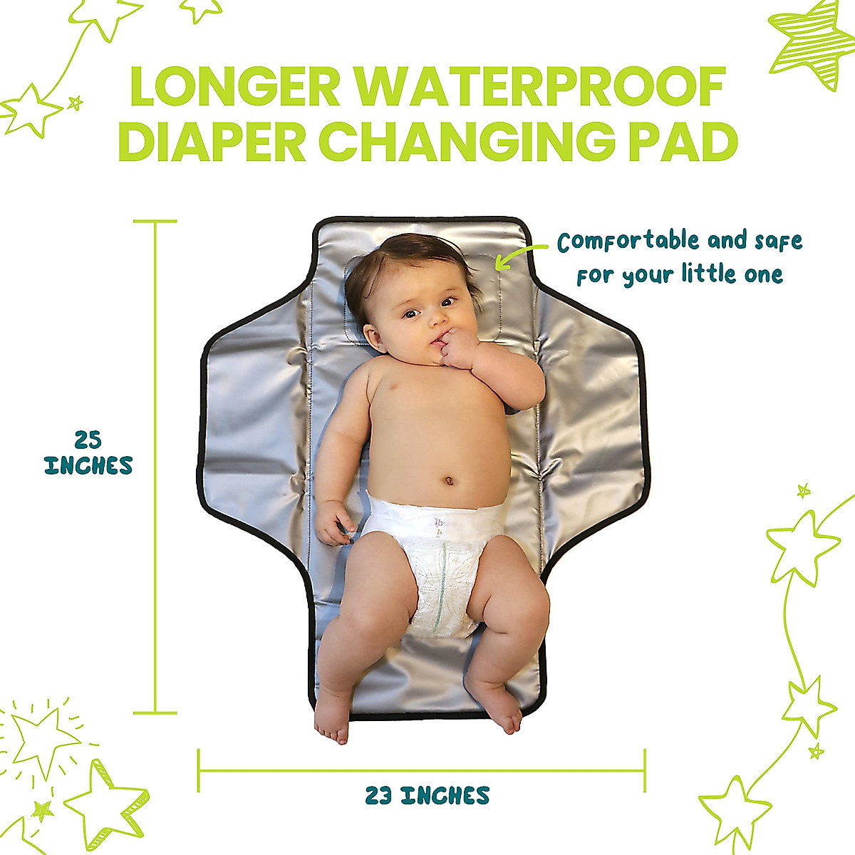 Rebebel - Portable Changing Pad and Diaper Bag, Travel Bag for Baby Essentials, Convertible Straps for Shoulder or for Baby Stroller, Pockets for Baby Stuff