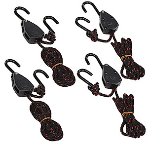 Acronde 4PCS 1/8" 6Ft Adjustable Heavy Duty Rope Hanger Ratchet Kayak and Canoe Bow and Stern Tie Downs Straps (6)
