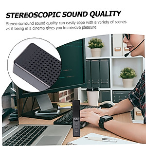 KOMBIUDA 2 Pcs Mini Stereo USB Microphone Mini Audio Conference Microphone Speaker with 3 USB Interface Computer Speakers for Desktop Computer Microphone Laptop Office Household Abs