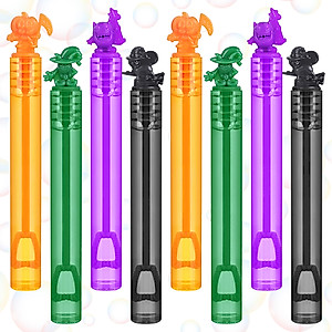 Halloween Party Favors Bulk for Kid, 32Pcs Mini Pumpkin Bubble Wands, Goodie Bag Filler, Halloween Trick or Treats Non Candy, Classroom Prizes, Pinata Stuffer, Basket, Gift Box Toy Supplies, Birthday