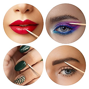 CHEFBEE 500 Count Microblading Cotton Swab Pointed Tip, Wood Cotton Stick Makeup Cosmetic Applicator, Tattoo Permanent Supplies