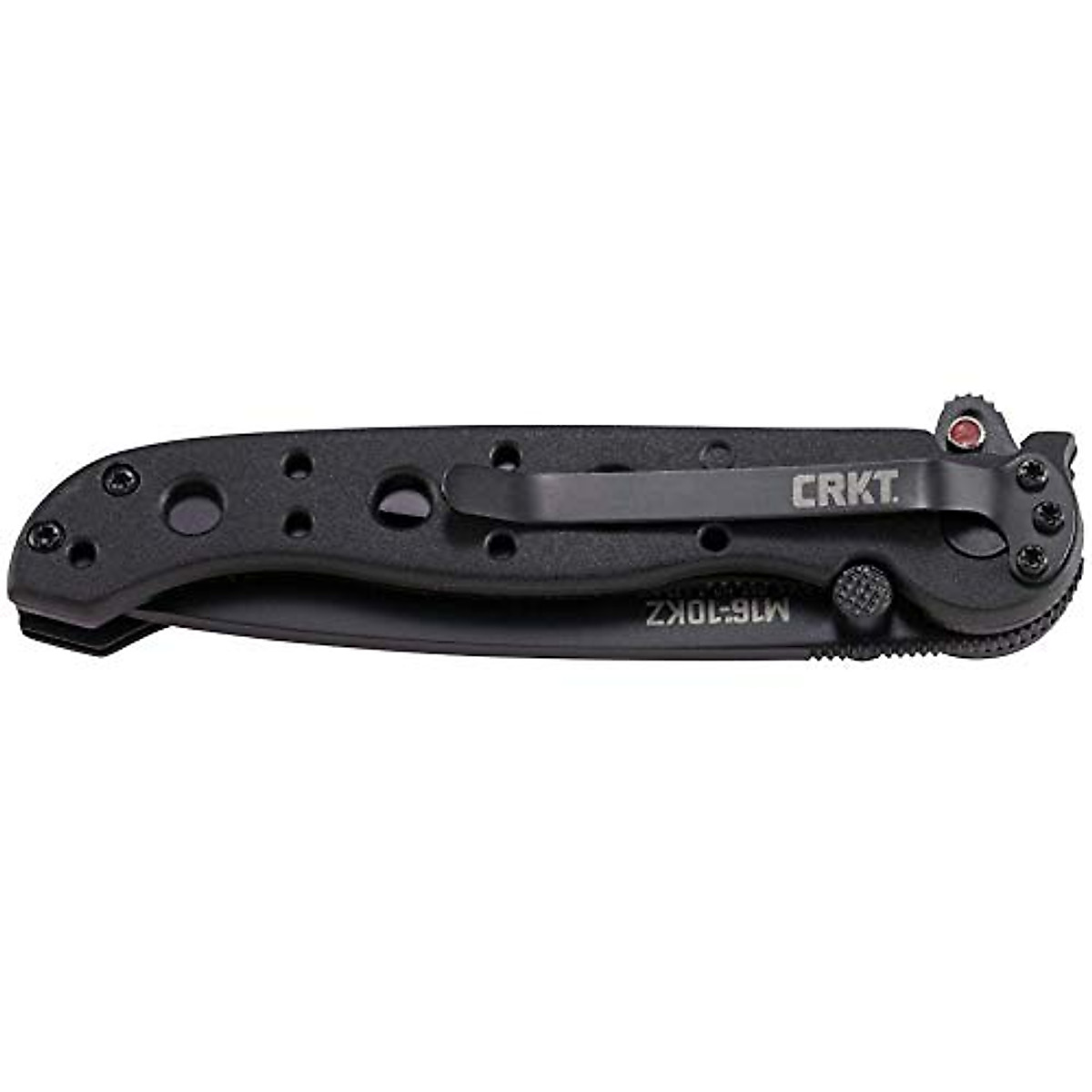CRKT M16-10KZ EDC Folding Pocket Knife: Everyday Carry, Black Serrated Edge Blade, Tanto, Automated Liner Safety, Nylon Handle, Pocket Clip